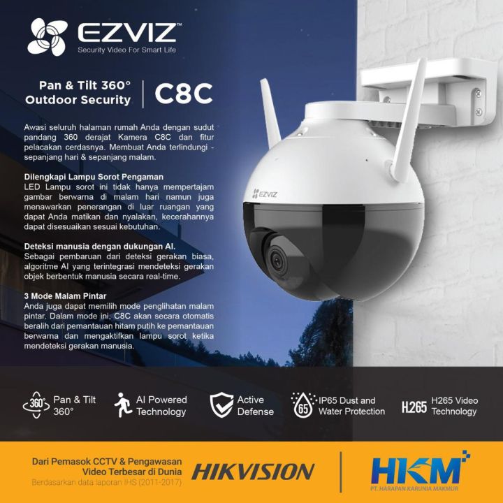 EZVIZ C8C 1080P 2MP PTZ Pan & Tilt Outdoor Wireless Security CCTV ...