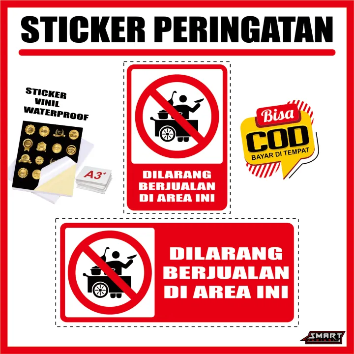 STIKER TULISAN / LOGO RAMBU DILARANG BERJUALAN DI AREA INI | STICKER ...