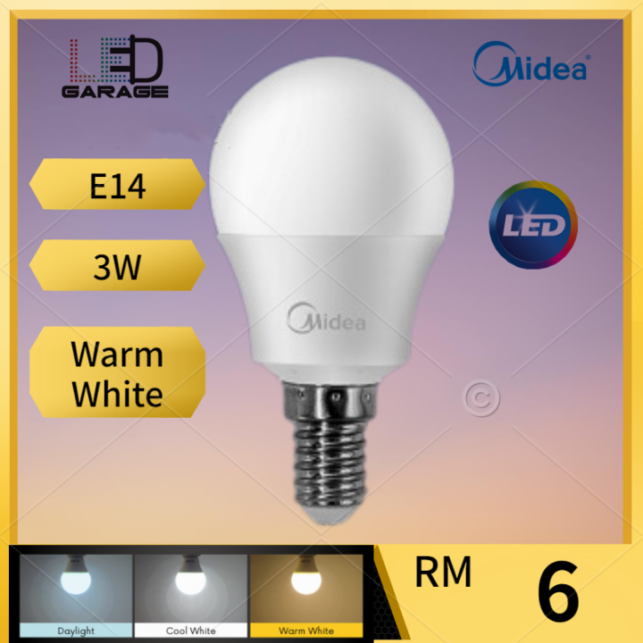 E14 MIDEA LED BULB A45 3W- Warm White | Lazada