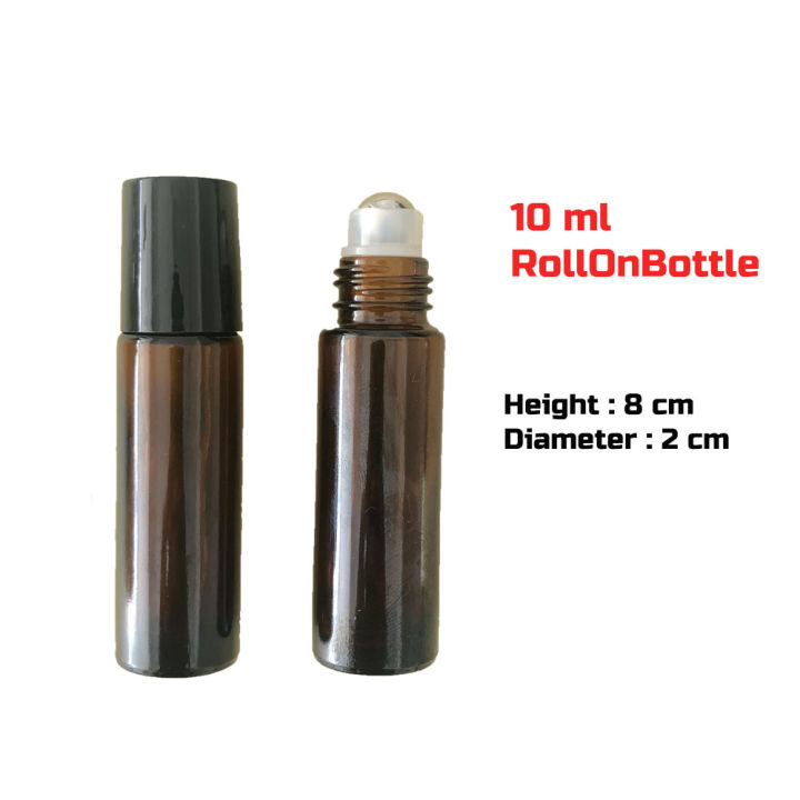 Botol Kaca 10ml atau 5ml Amber Glass Roll On Botol Tebal Dengan Metal ...