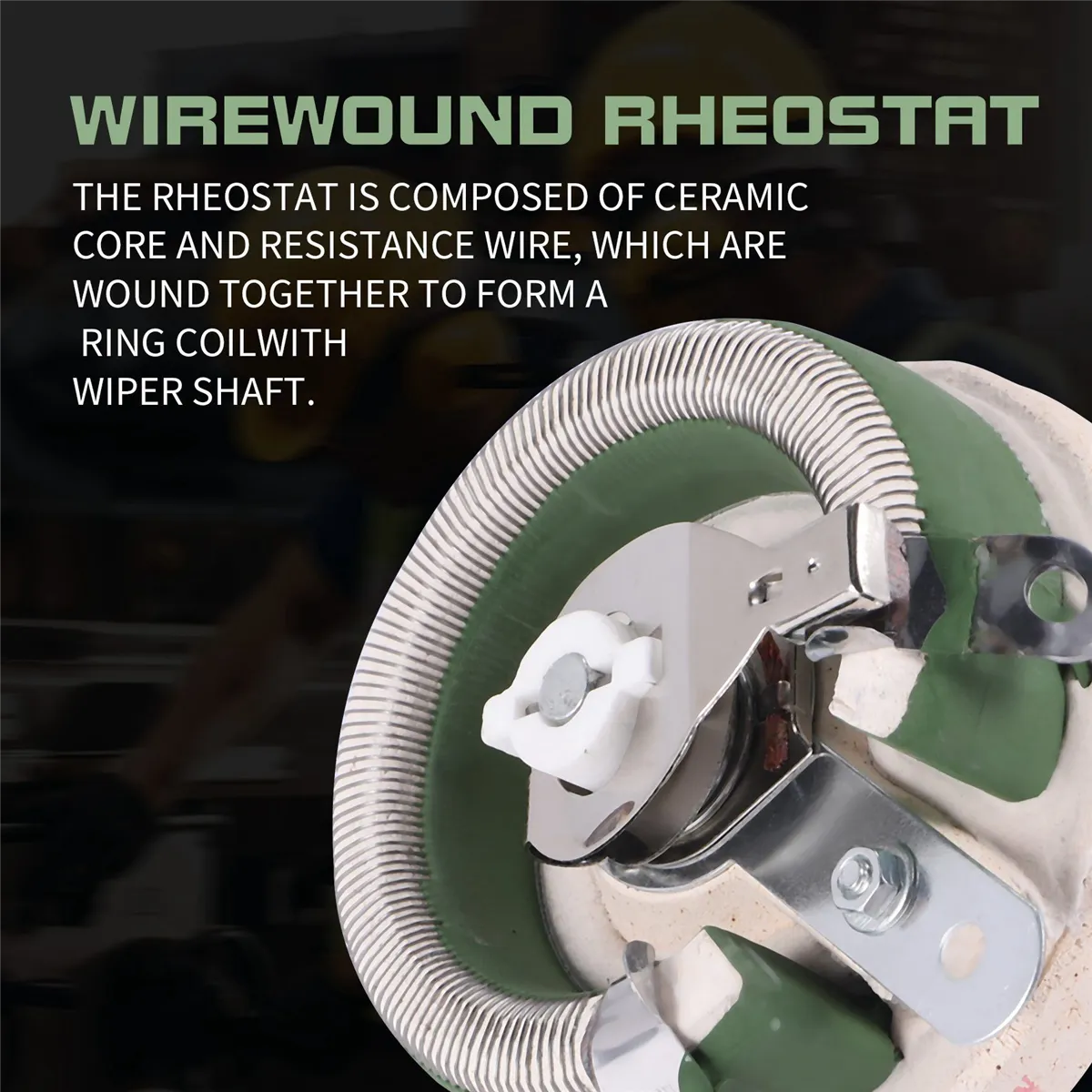 100W 100 Ohm Ceramic Wirewound Potentiometer Rotary Resistor Rheostat ...