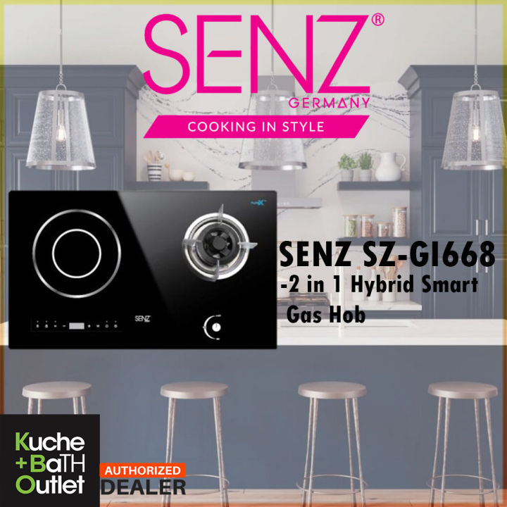 SENZ SZ-GI668 GASS STOVE 2 in 1 Hybrid Smart Gas Hob Has up to 5.2kW ...
