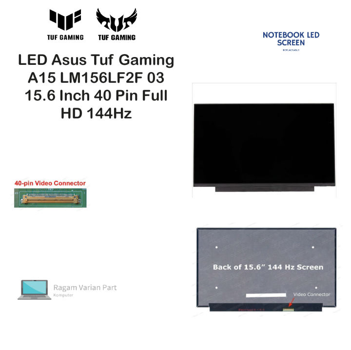 LED LCD Asus Tuf Gaming A15 LM156LF2F 03 15.6 Inch 40 Pin FHD 144Hz ...