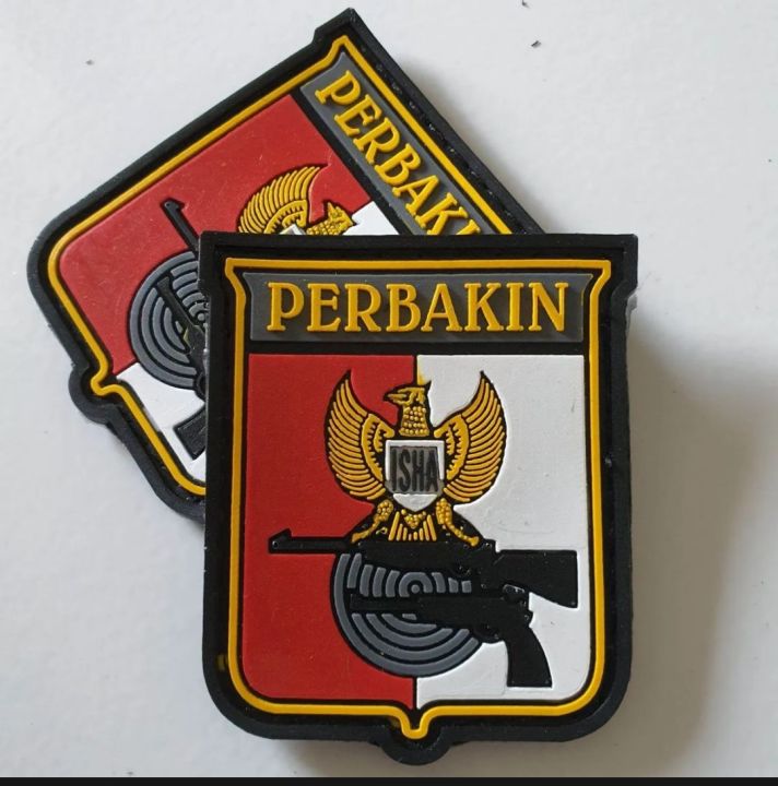 rubber Patch Logo Perbakin Tameng Dan Velcro Untuk Tempelan Di topi ...