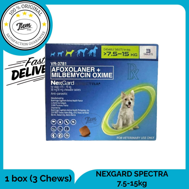 NEXGARD SPECTRA 7.5-15KG 3 CHEWABLES 1 BOX | Lazada PH