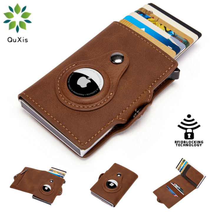 QuXis New Airtag Men's Wallet New Metal Aluminum Box Case Rfid Anti ...