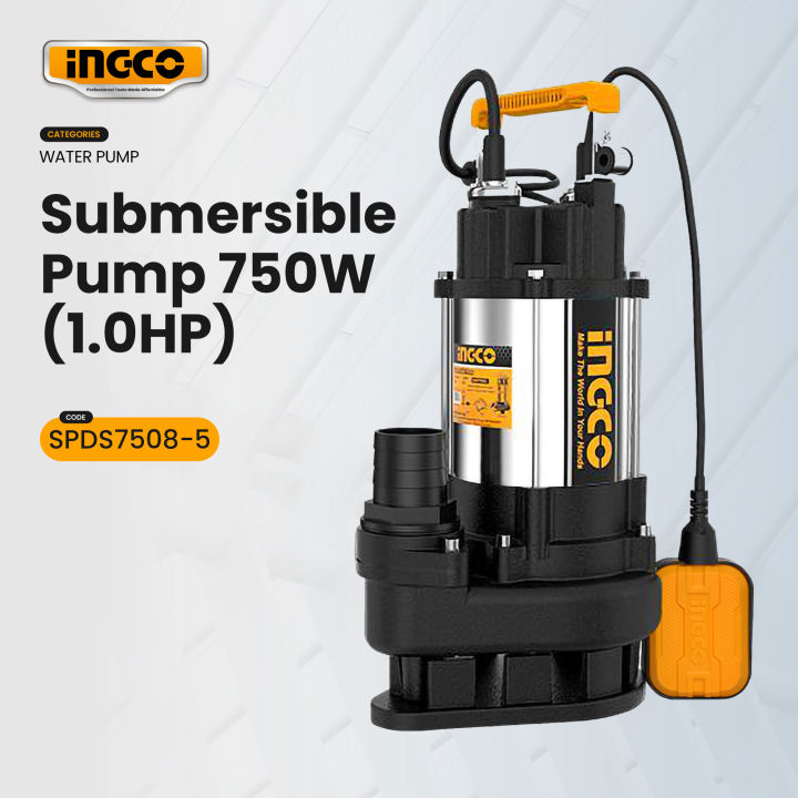 Ingco Submersible Pump 750W (1.0HP) Sewage Submersible Pump Clean ...