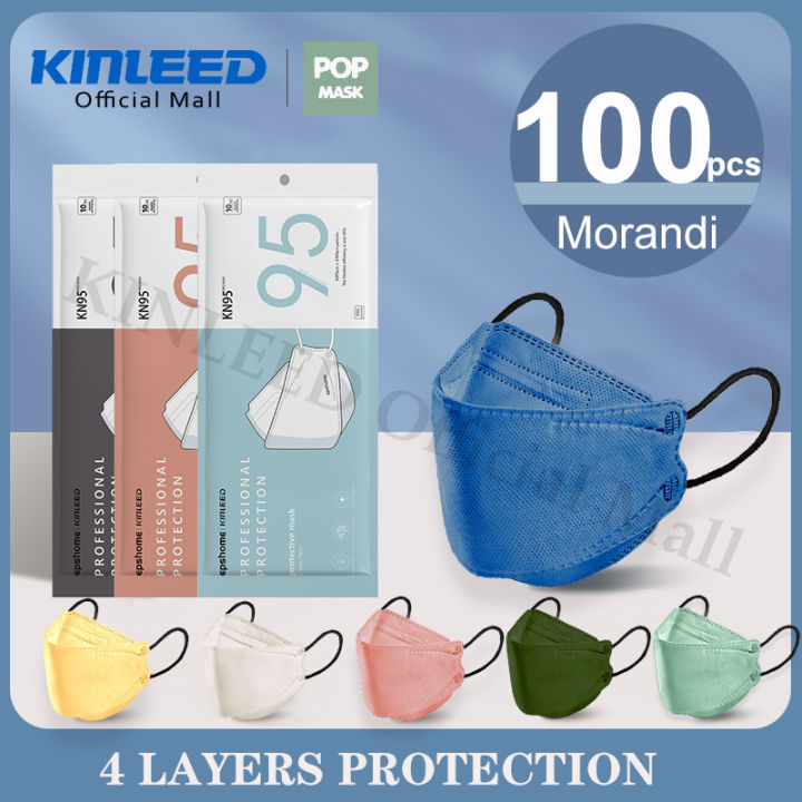 KINLEED 100 PCS KF94 Nanofiber Filter Face Mask KF94 Mask Anti-dust ...
