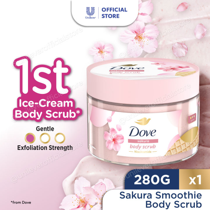 Dove Ice-cream Exfoliating Body Scrub for Radiant Glowing Skin Sakura ...