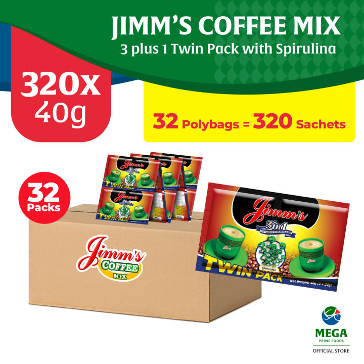 Jimm's Coffee Mix | 3 in 1 Coffee with Spirulina Twinpack 40g by 10s ...