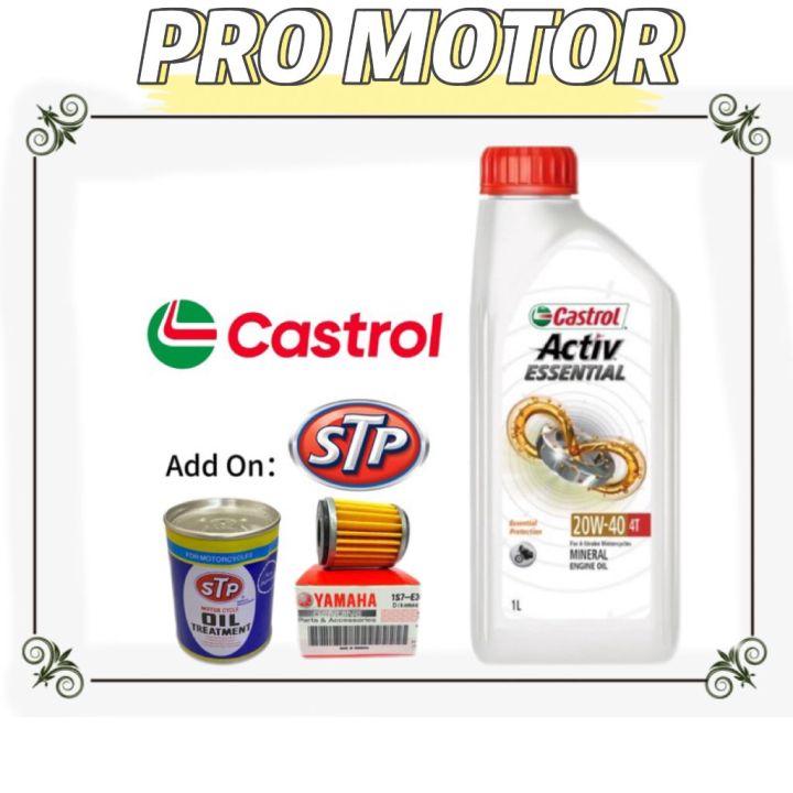 Castrol GO ACTIV ESSENTIAL Engine Oil Minyak Hitam STP Treatment Oil ...