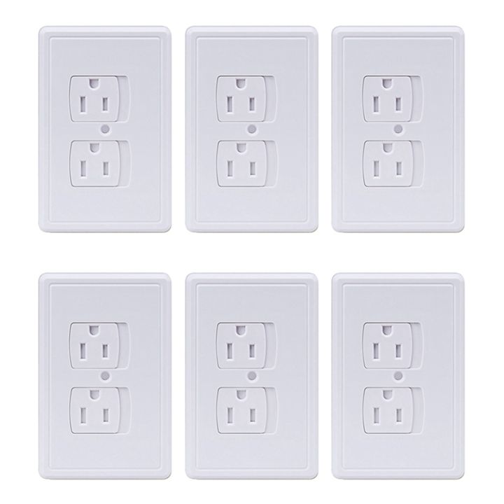 (ARDH) 6-Pack Safety Self-Closing Outlet Covers, Wall Socket Plate Automatic Sliding Cap Cover ...