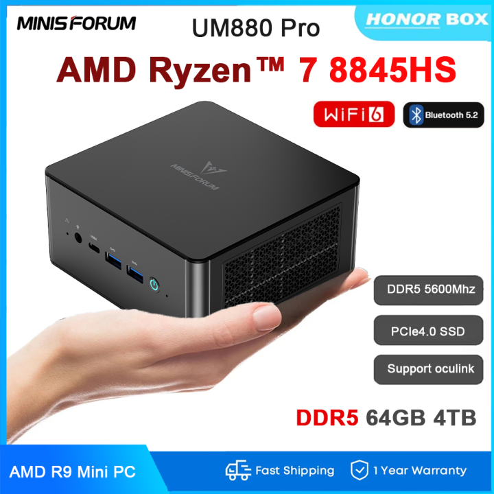 MINISFORUM Mini PC UM880 Pro AMD Ryzen 7 8845HS DDR5 32GB 512GB WiFi6 ...