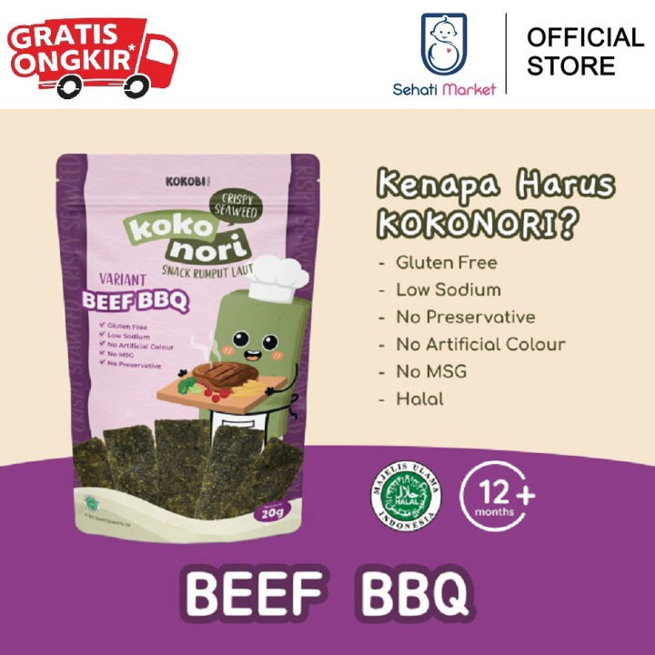 KOKOBI KOKO NORI CRISPY SEAWEED BEEF BBQ 20g | Lazada Indonesia KOKOBI KOKO NORI CRISPY SEAWEED BEEF BBQ 20g | Lazada Indonesia