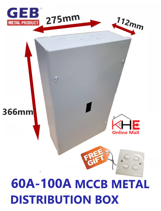 GEB 60-100A MCCB METAL DISTRIBUTION BOX + FREE GIFT | Lazada