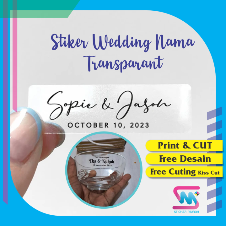 Stiker Murah Bandung - Print Sticker Wedding Nama Transparan Free ...