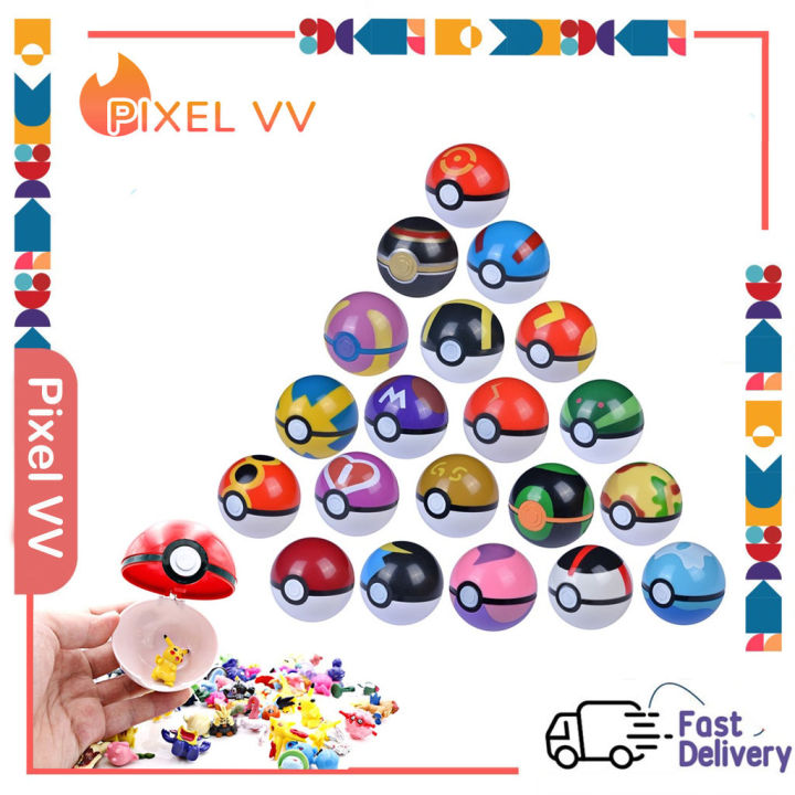 6.8 Cm Pet Elf Ball Pokemon Pokeballs With 2-3cm Figures Toys Can Dream ...