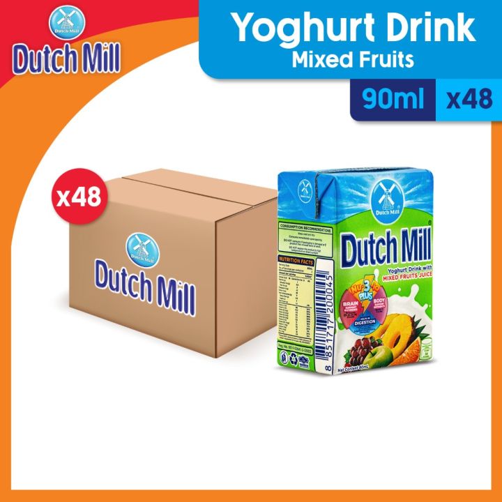 Dutch Mill Yoghurt Drink Mixed Fruit Juice 90ml x 48 | Lazada PH