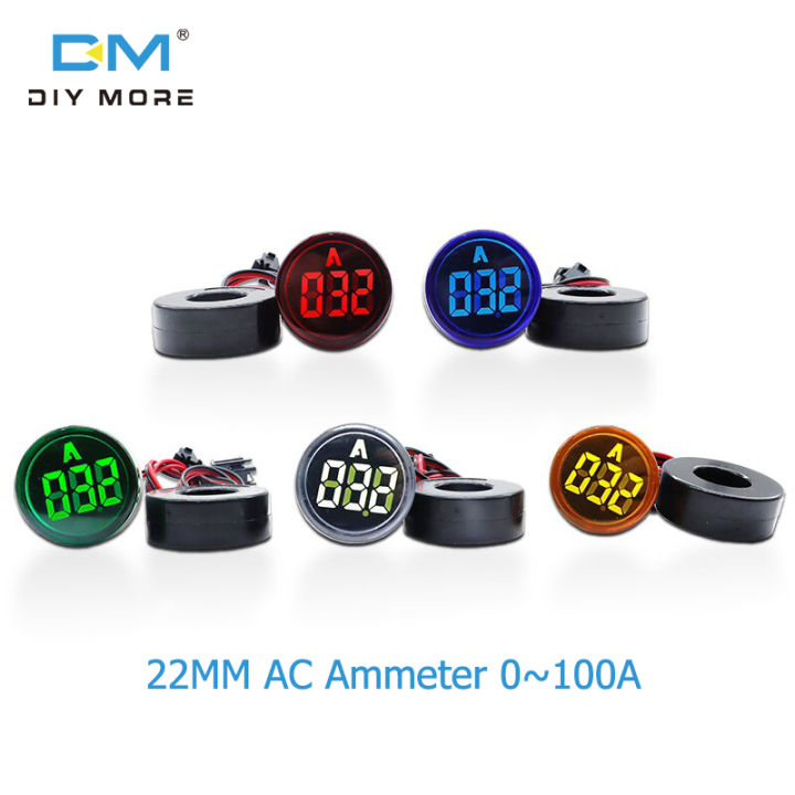 diymore Mini Digital Ammeter 22mm Round AC0-100A Tester Meter Dual LED ... diymore Mini Digital Ammeter 22mm Round AC0-100A Tester Meter Dual LED ...