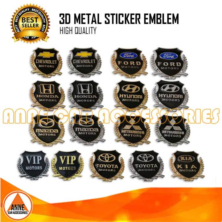 3D Elegant Small Emblem Decal Sticker VIP Motors / Toyota / Honda ...