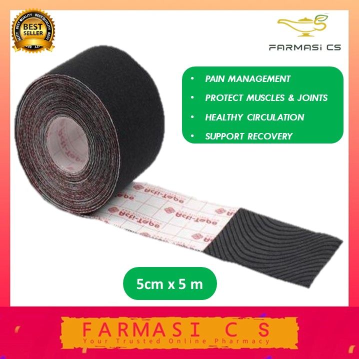 Acti-Tape Elastic Sports Tape 5cm x 5m BLACK Reduce Sport Injuries ...