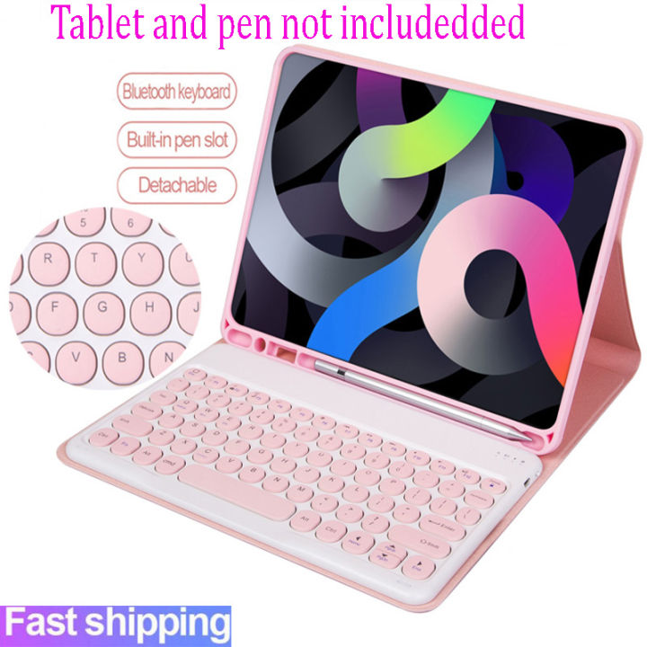 Round button Keyboard case For iPad 9.7 10.2 5th 6th 7th Gen 8th 9th ...