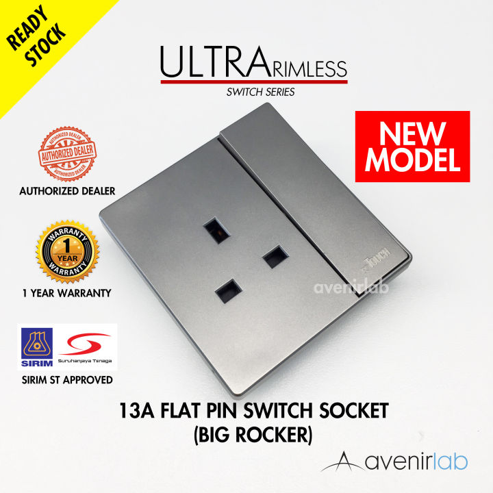[NEW] reTouch Ultra Rimless 13A Big Rocker UK Flat Pin Frameless Switch ...