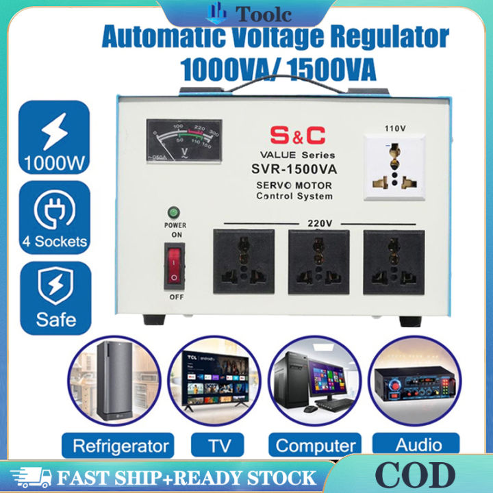 1000W 1500W AVR Automatic Voltage Regulator Time Delay Power On for ...