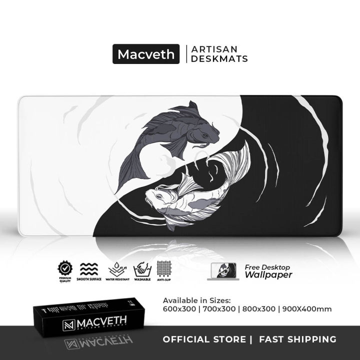 Macveth Artisan Deskmat | Koi Kage Shiro | Extended Mousepad | Desk mat ...