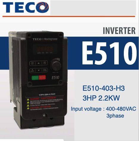 TECO E510 frequency inverter 3HP 2,2KW 3PHASE 400-480VAC | Lazada