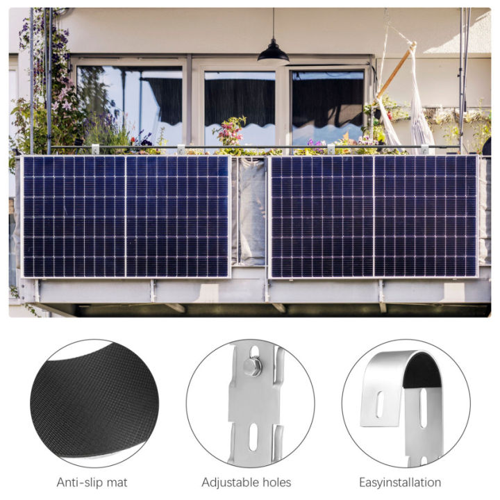 Balcony Solar Panel Bracket Stainless Steel 304 Balcony Railing Hook ...