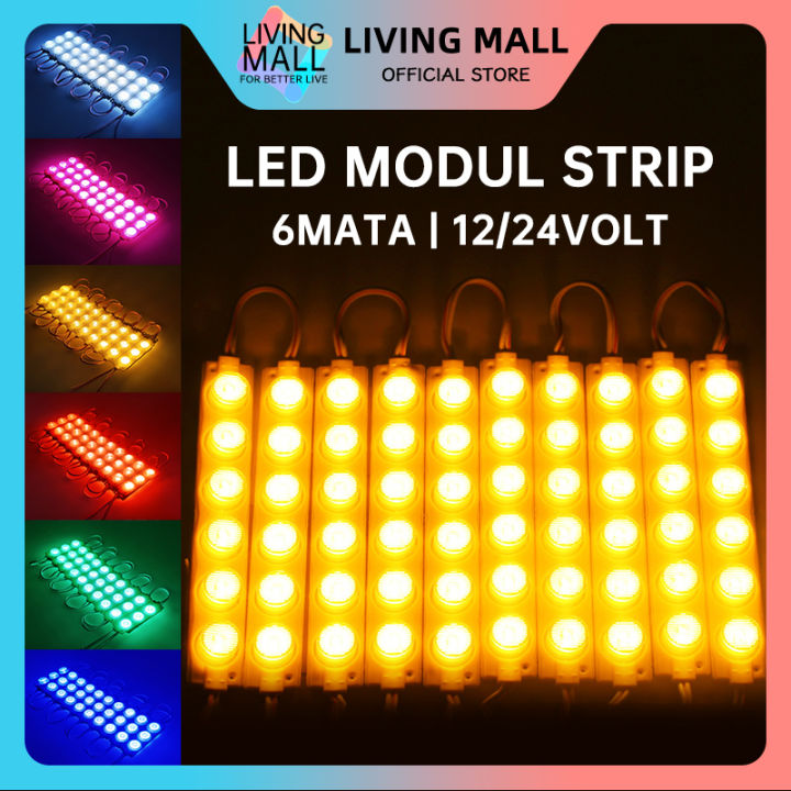 LED Modul Strip 6 Mata 12V 24V / Lampu Modul Mata Timbul / 3030 SMD ...