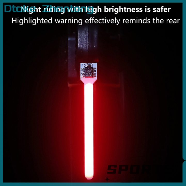 Dtake Bike Tail Light Running Water Warning Lights Type C Rechargeable ...