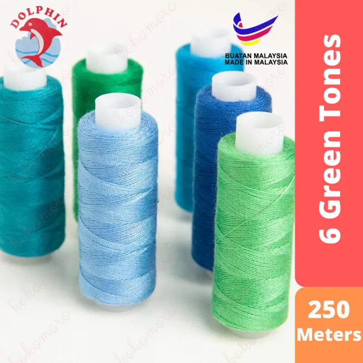 Dolphin Thread 250 Meters 6 Green Tones / Dolphin Benang Jahit | Lazada