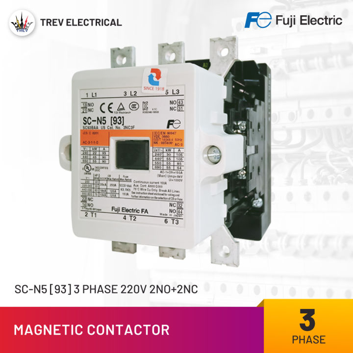 TREV Fuji Magnetiic Contactor SC-N5[93] 3Phase 220Volts 2NO +2NC | Lazada PH