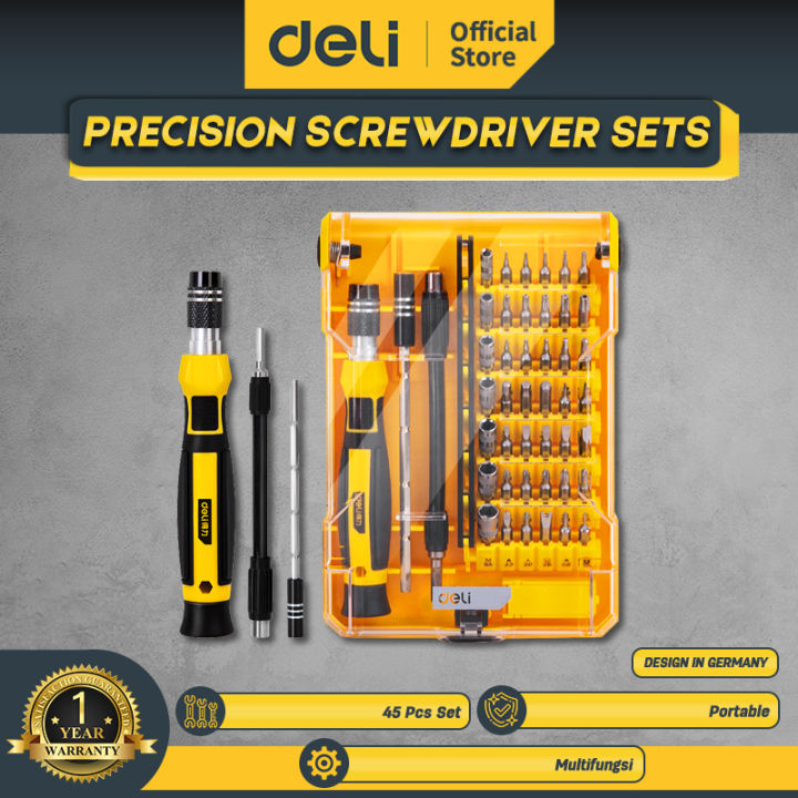 Deli Tools Obeng Presisi Set / Precision Screwdriver 45 pcs DL1045D ...