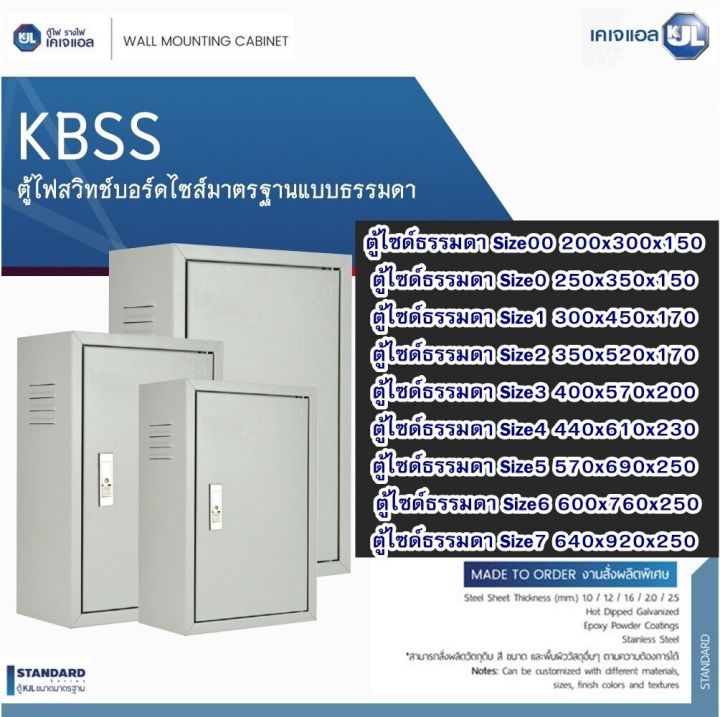 KJL ตู้ไฟสวิตซ์บอร์ด ตู้เหล็กภายใน KBSS แบรน์ KJL สำหรับใส่อุปกรณ์ไฟฟ้า รวมภาษีแล้ว เลือกขนาดได้ ...