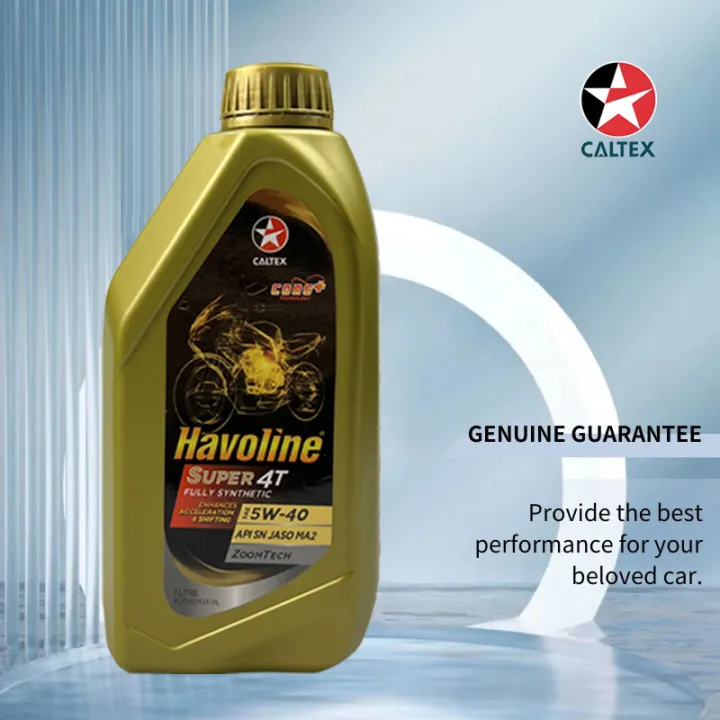Caltex Havoline Super 4T Full Synthetic 5W40 1L x5 Pack (5L Total) FOR ...