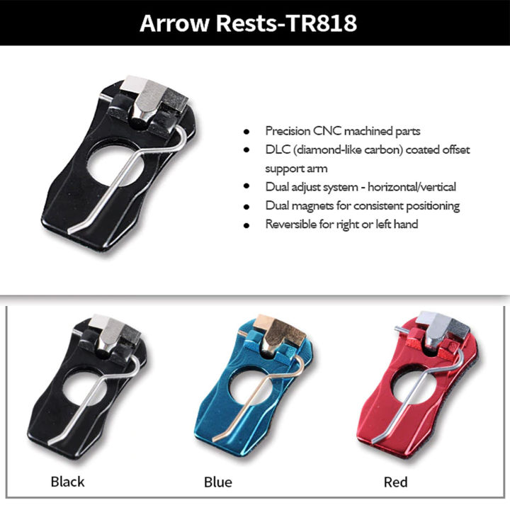 TR818 Magnetic Arrow Rest with Aluminum Alloy Suit Left and Right Hand ...