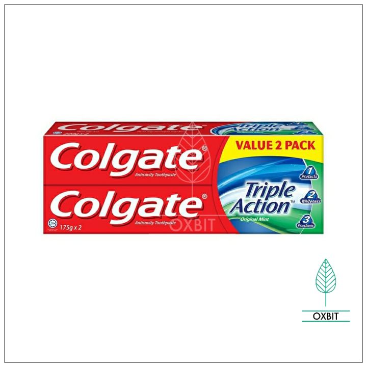 COLGATE Triple Action Toothpaste Value Pack Original Mint - (175g x 2 ...