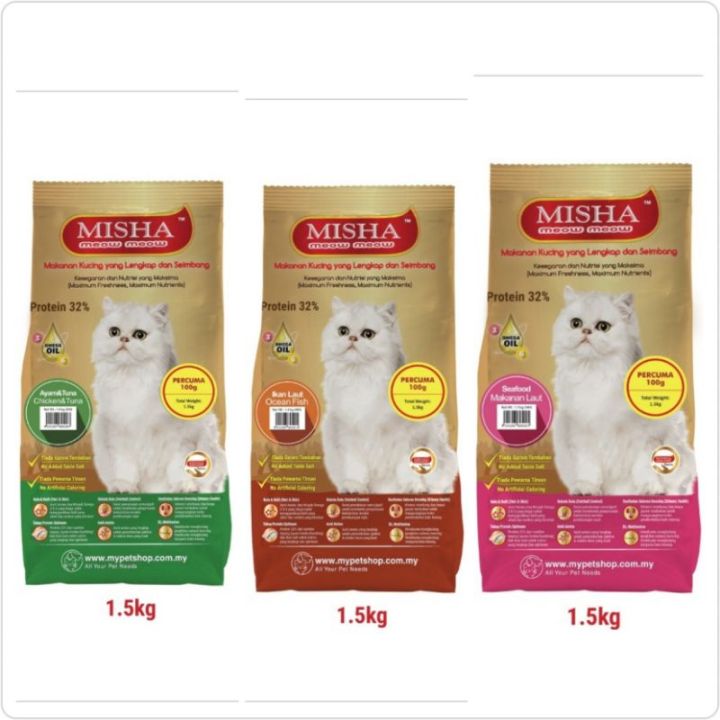 Misha Meow Meow Cat Food 1.5kg | Lazada