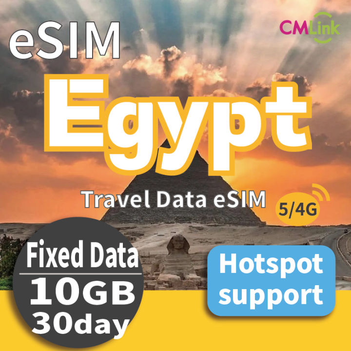Egypt Data eSIM Card with Unlimited 10GB for 30 Day High-Speed Data for ...