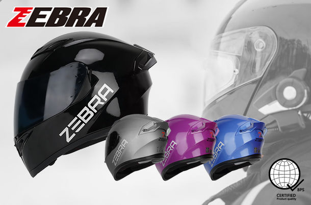 Zebra Motorcycle Full Face Helmet Single Visor for Men and Women FF801 ...