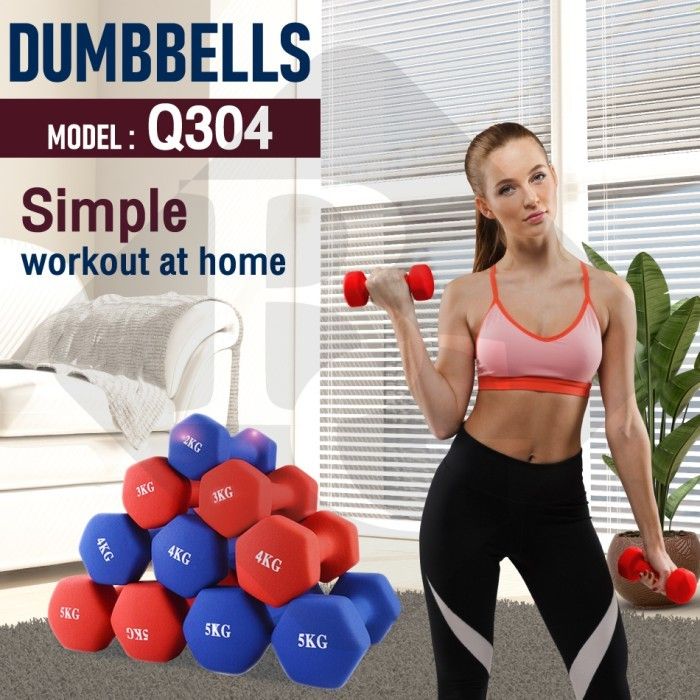 BG SPORT MINI DUMBBELL / BARBEL NEOPRENE CAST IRON 1-5KG SINGLE(1 Pcs ...