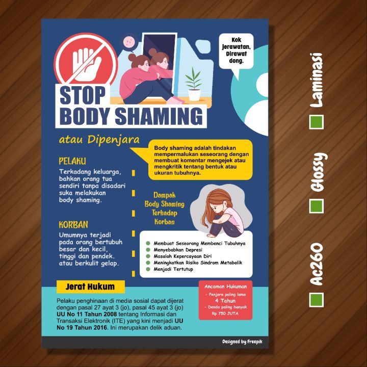 Poster Stop Body Shaming, Poster Edukasi Anak Laminasi A3 | Lazada ...