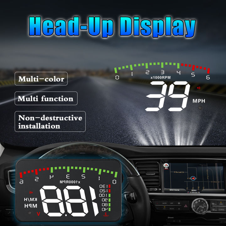 HUD Car A900 OBD2 Head Up Display Speed RPM Water Temperature Car ...