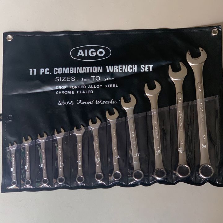 AIGO JAPAN Combination Wrench Set 11pc Chrome Vanadium Steel | Lazada PH
