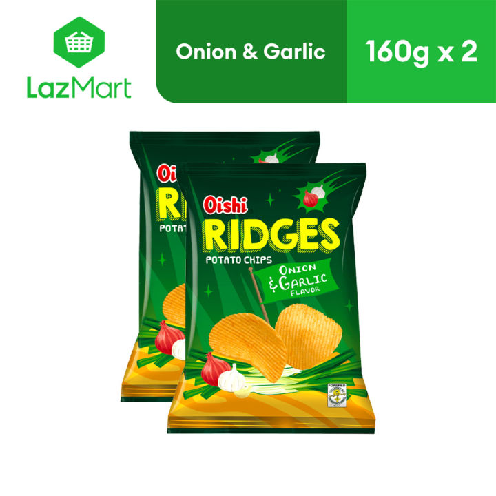 Oishi Ridges Onion & Garlic 160g - Pack of 2 | Lazada PH