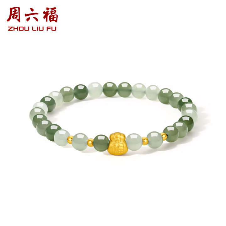 ZHOU LIU FU FU สายสร้อยข้อมือทองแข็งสำหรับผู้หญิง,เครื่องประดับทองแท้ ...