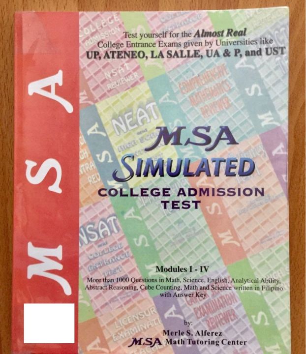 MSA Simulated College Admission Test Modules 1-4 | Lazada PH